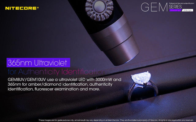 Nitecore GEM10UV Gemstone Identification Ultraviolet LED Torch – Torch ...